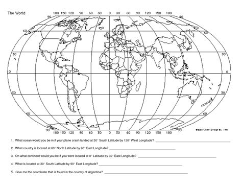 Worksheet About Latitude And Longitude