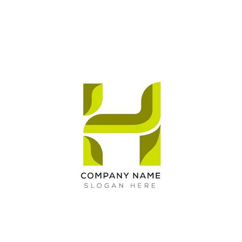 Diseño de logotipo de letra h 3d de gradiente mínimo Vector Premium