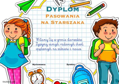 Dyplom Pasowania Na Przedszkolaka Starszaka Do Pobrania I Druku