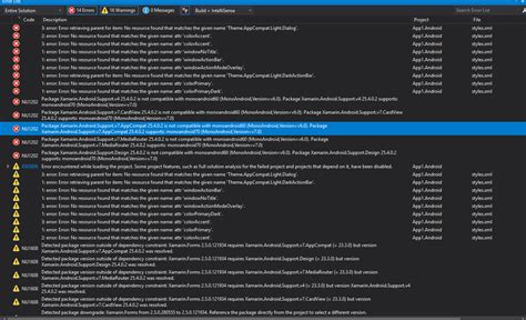 xamarin forms xamarin updating nuget packages caused errors stack overflow