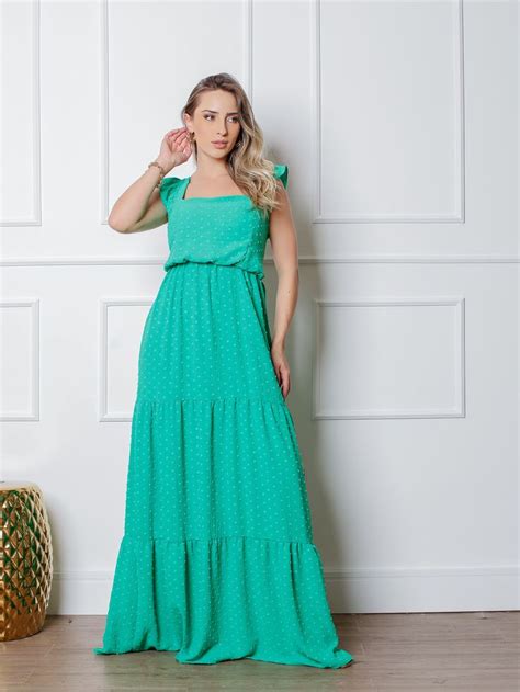 Vestido Longo Duna Pipoca Bojo Lastex Ropa De Mujer Vestidos Bonita