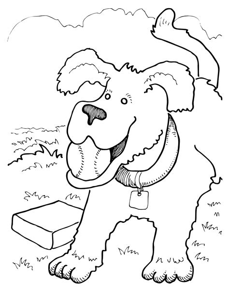 Desenho De Cachorro Jogando Basebol Para Colorir Tudodesenhos
