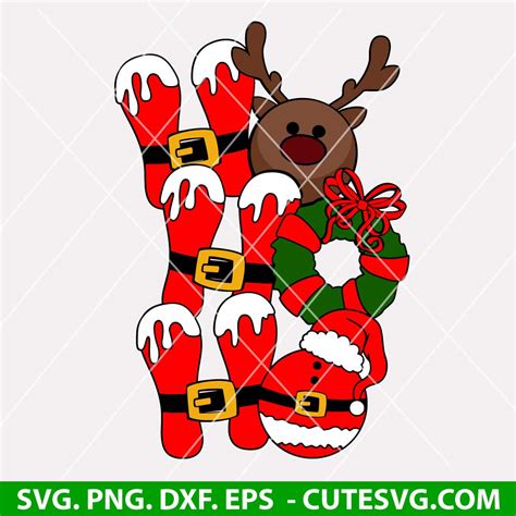 Ho Ho Ho Santa And Deer Christmas SVG Xmas Ho Ho Ho SVG Christmas