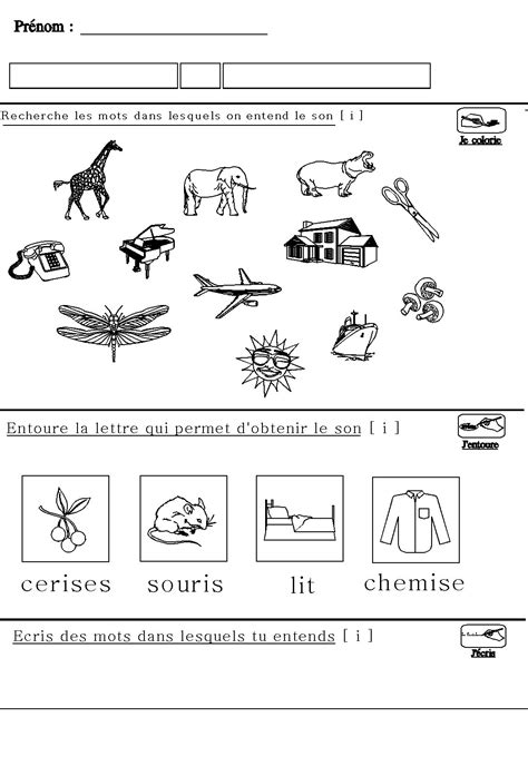Apprendre à lire en maternelle le son i pour maternelle grande