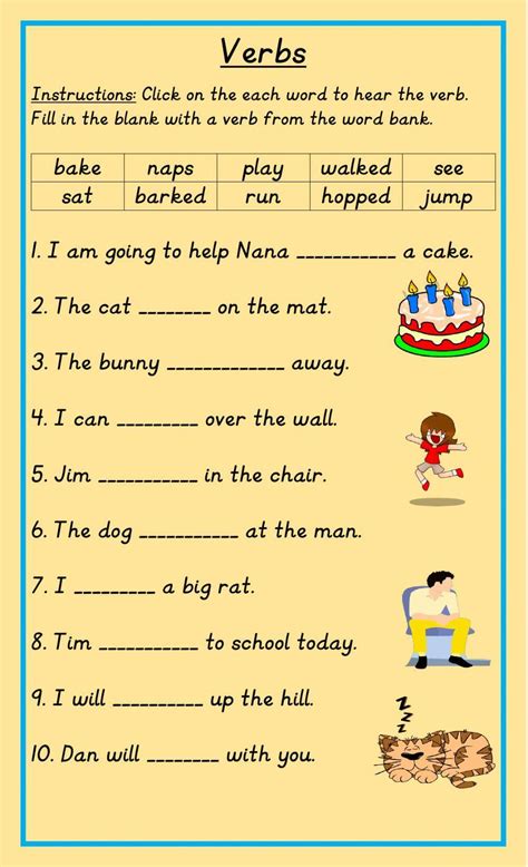 Action Verbs Worksheets Teaching Resources Worksheets Library