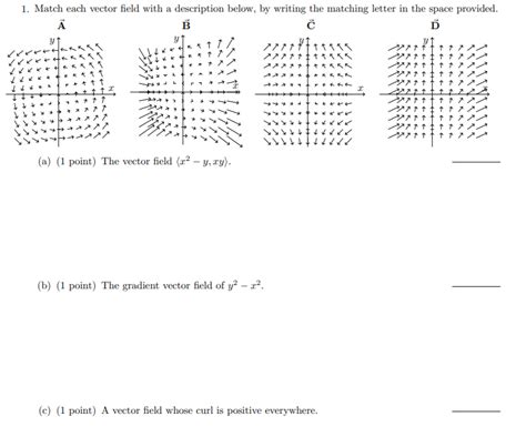 solved match the picture of the vector field below to the 54 off