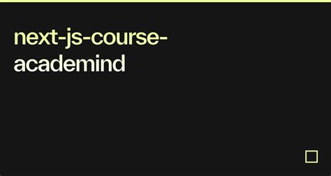 Next Js Course Academind Codesandbox