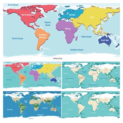 Images Of World Map With Continents And Oceans Infoupdate Org