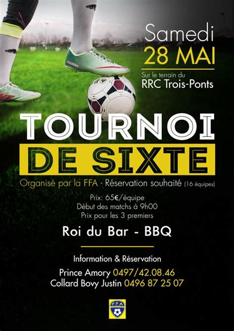 Affiche Pour Un Tournoi Sixte Du Club De Trois Ponts