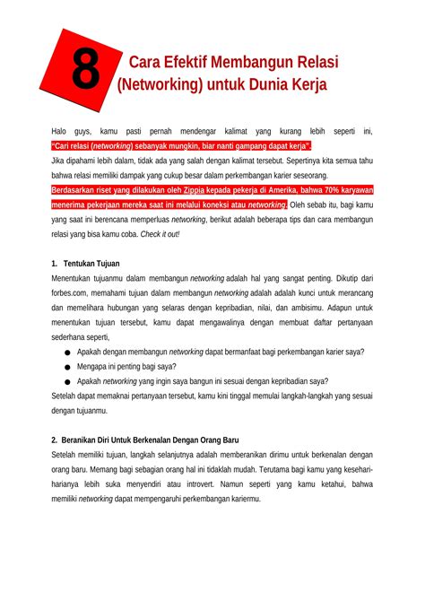 CARA EFEKTIF MEMBANGUN RELASI NETWORKING UNTUK DUNIA KERJA LPP ENTER