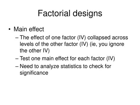 Ppt Group Comparisons Intro To Factorial Design Powerpoint