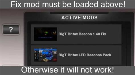 BigT Britax Beacon Fix 1 43 ETS2 ETS2 ATS Mod