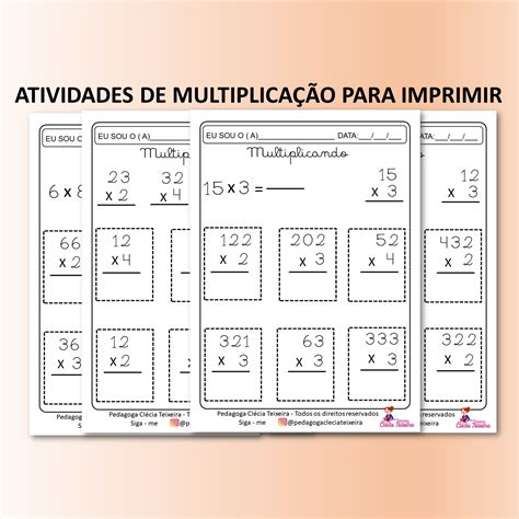 Atividades de Multiplicação para Imprimir