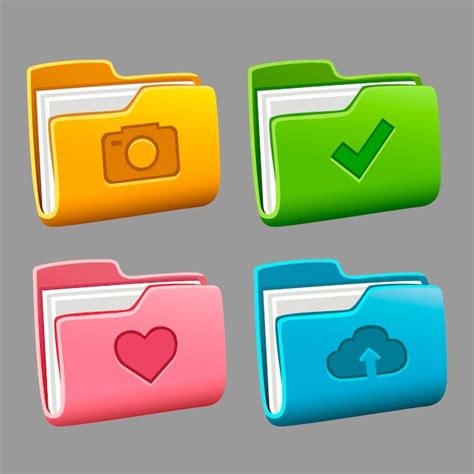 Conjunto De Carpetas De Iconos Vector Premium