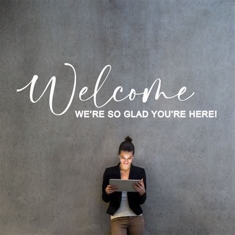 Welcome We Re So Glad You Re Here Wall Decal Church Etsy
