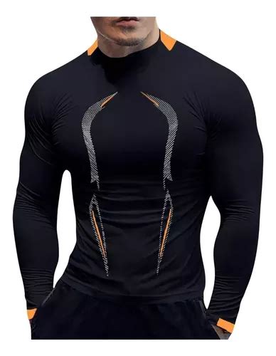 Playera Licra Deportiva Correr Compresi N Manga Larga Gym Meses Sin
