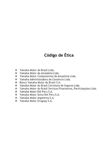 PDF Código de Ética YMARG 2014 Yamaha Motor Argentina PDF