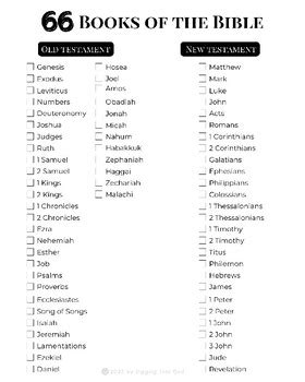 Books Of The Bible Checklist Free By Digging Into God Tpt