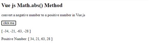 vue js convert negative number to positive number vue js math abs method example