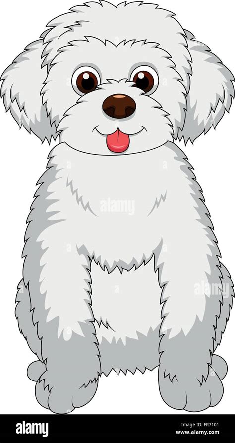 Lindo Perro Blanco Cartoon Imagen Vector De Stock Alamy