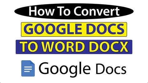 How To Convert A Google Docs File To A Word DOCX File PC YouTube