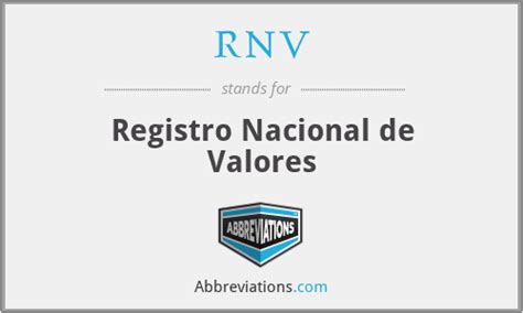 RNV Registro Nacional De Valores
