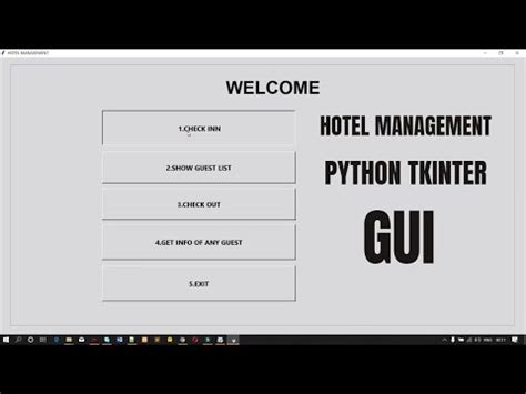 Hotel Management System Python Tkinter GUI Projectworlds