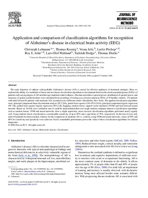 pdf application and comparison of classification algorithms for recognition of alzheimer s