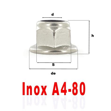 Ecrou Frein Nylstop Hexagonal Embase Lisse Inox A Din