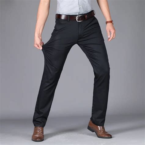 Pants Men Business Casual Breathable Stretch Pants Straight Male