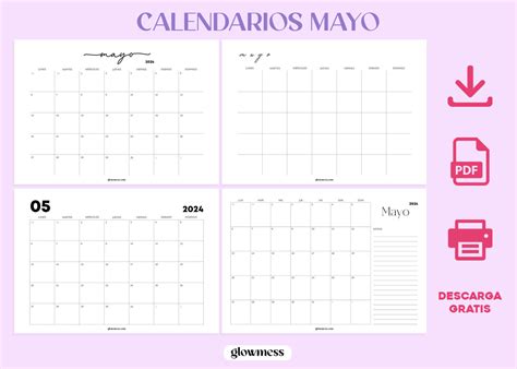 Calendario Mayo Para Imprimir Pdf Gratis Para Descargar