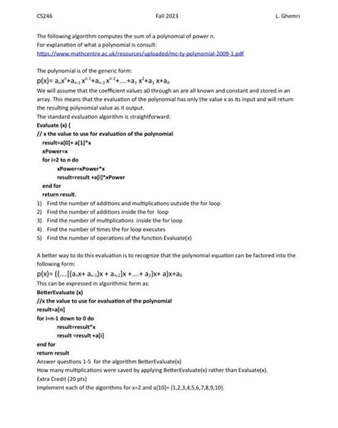 solved exercise 1 consider two algorithms a and b that