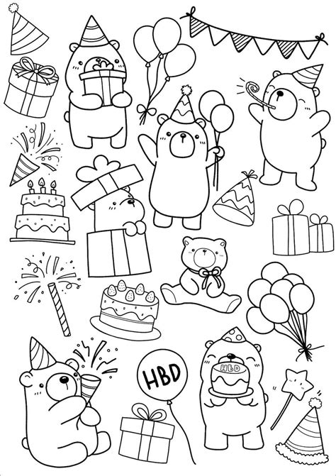 Birthday Coloring Pages Bear Coloring Pages Colouring Coloring Books