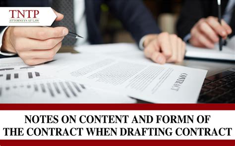 Notes On Content And Form Of The Contract When Drafting Contract TNTP