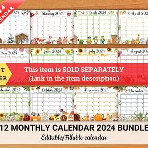 EDITABLE February 2024 Calendar Sweet Valentine With Pink Etsy UK