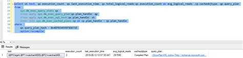 Sql Server Cant Find Compiled Parameters Values In The Plan Cache