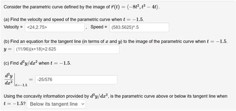 solved consider the parametric curve defined by the image of