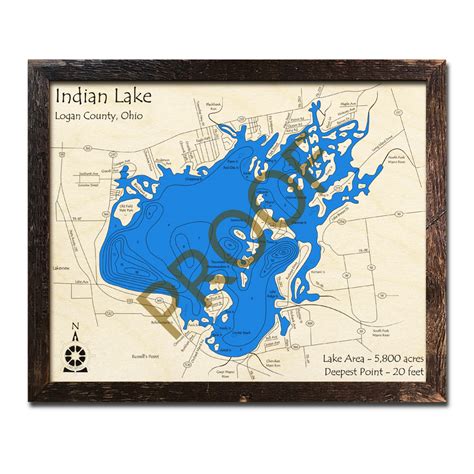 Indian Lake Ohio Map Verjaardag Vrouw