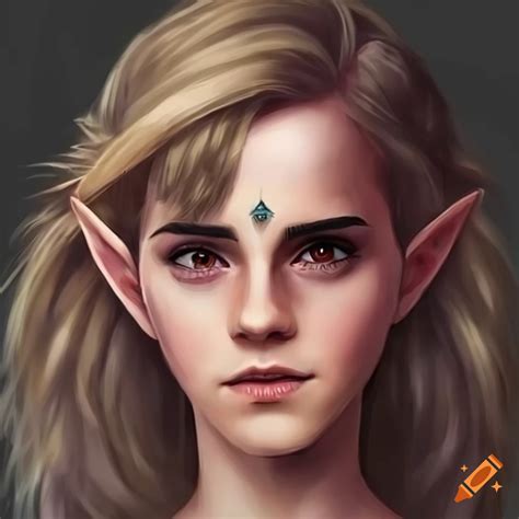 Fantasy Portrait Of Emma Watson As A Unicorn Princess Zelda With Elf