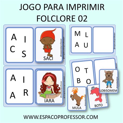 Atividades de alfabetização folclore roleta das lendas em pdf