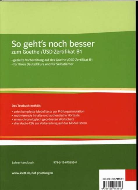 So geht s noch besser zum Goethe ÖSD Zertifikat B1 Testbuch mit 3