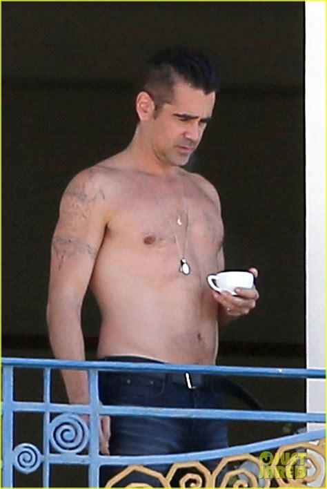 Colin Farrell Gets Shirtless To Drink His Morning Coffee Photo