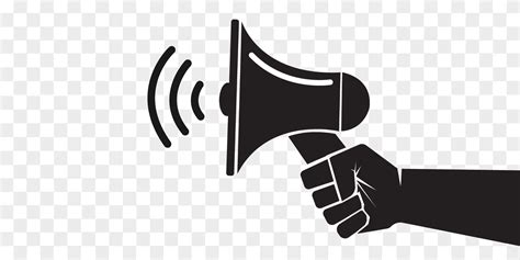 Hand Holding Megaphone Promotion Base Icon Vector Illustration On