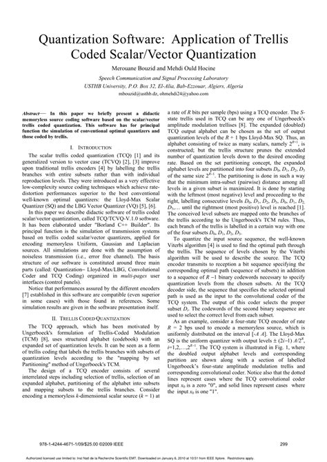 pdf quantization software application of trellis coded scalar vector quantization