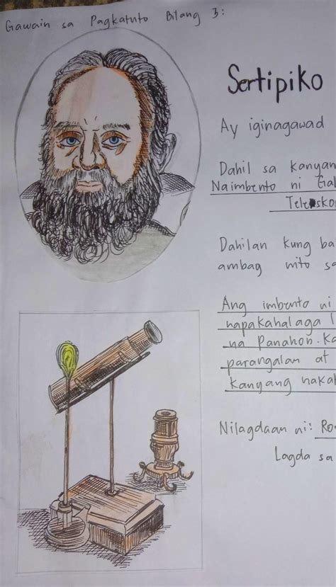 Gawain Sa Pagkatuto Bilang Sertipiko Ng Pagkilala Pumili Ng Isang