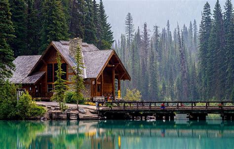 Red Lake Cabin Forest HD Phone Wallpaper Pxfuel