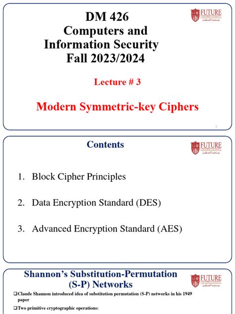 lecture 3 modern symmetric key ciphers pdf cipher encryption