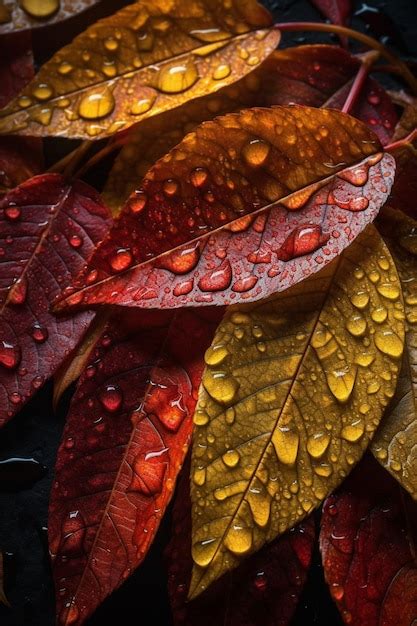 Premium AI Image Autumn Leaves With The Word Autumn On Them