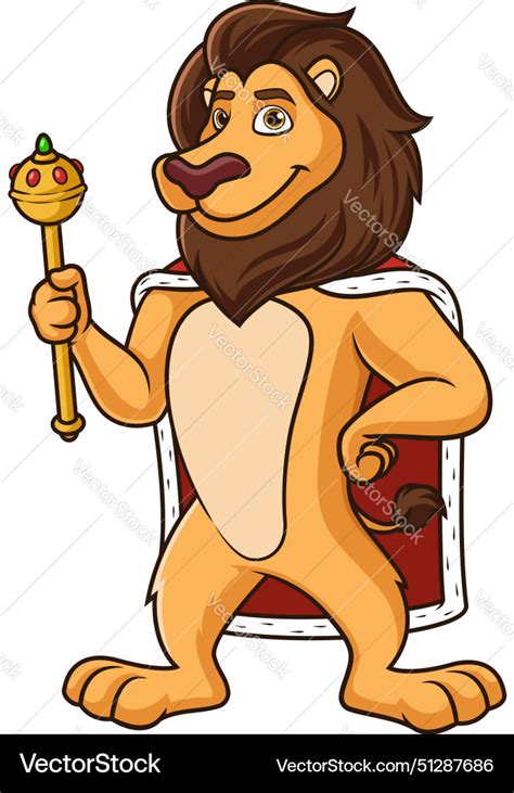 Majestic Lion King Royalty Free Vector Image VectorStock