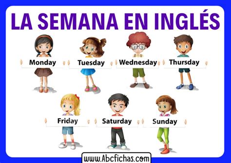 Vocabulario de los días de la semana en Inglés